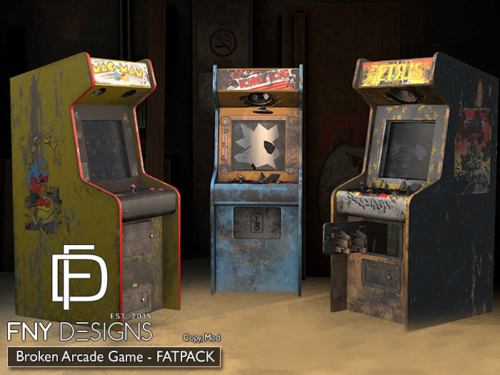 Second Life Marketplace - :FNY: Designs - Broken Arcade Games Fatpack