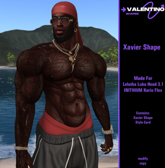 Second Life Marketplace - [Valentino Shapes] Xavier - Kario Flex + Luka 3.1