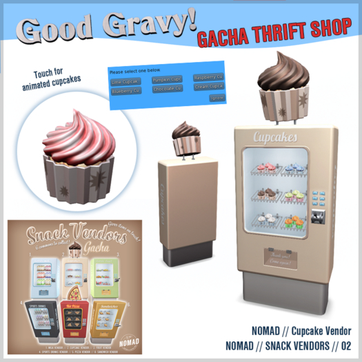Second Life Marketplace - NOMAD // SNACK VENDORS // 02 Cupcake Vendor