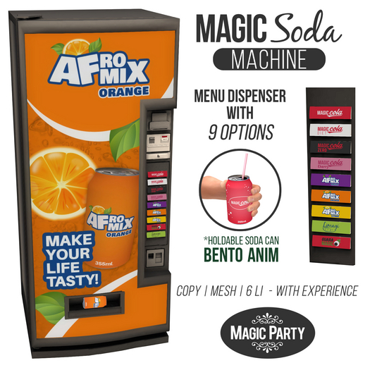 Second Life Marketplace - Magic Soda Machine (AFromix Orange Cover ...
