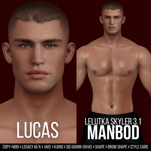 Second Life Marketplace - [MANBOD] Lucas x LeLUTKA Skyler 3.1