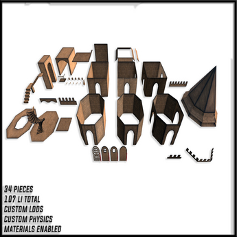 Second Life Marketplace - :DOBS: CardBoard Fort Modular Kit