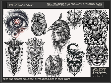 Second Life Marketplace - @PAA - Tattoo Texture Pack 751#