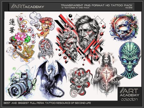 Second Life Marketplace - @PAA - Tattoo Texture Pack 818