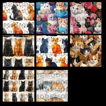 Second Life Marketplace - SATO - Kitty Cats seamless texture patterns