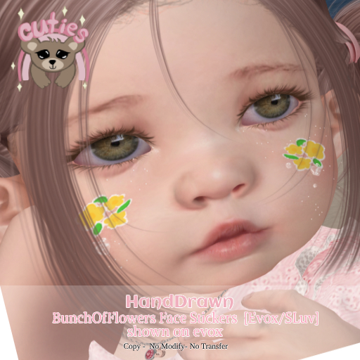 Second Life Marketplace - {::Cuties} BunchOfFlowers- Face Stickers ...