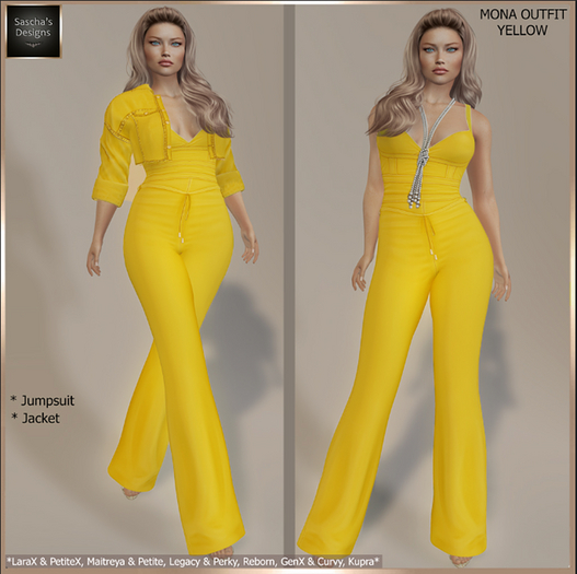 Second Life Marketplace - SAS - Mona Yellow Outfit (LaraX & MB)