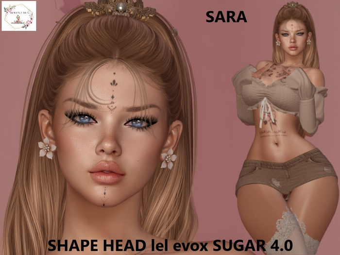 Second Life Marketplace Sara Shape Head Evox Sugar 40 Lelutka