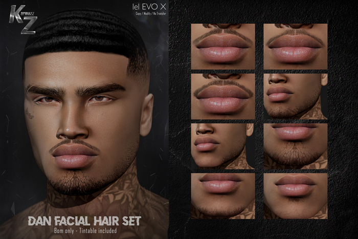 Second Life Marketplace - KARMAZZ Dan Facial Hair Set - EVOX