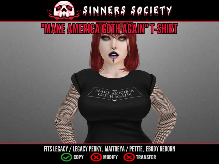 Second Life Marketplace - SinS: (Raevyn) Make America Goth Again Top ...