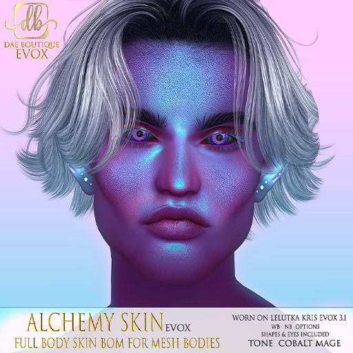 Second Life Marketplace - ALCHEMY SKIN EVOX Full Body BOM Tone Cobalt ...