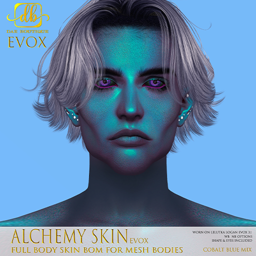 Second Life Marketplace - ALCHEMY SKIN EVOX Full Body BOM Tone Cobalt ...