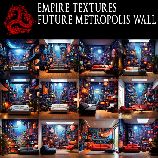 Second Life Marketplace - EMPIRE TEXTURES - future metropolis wall