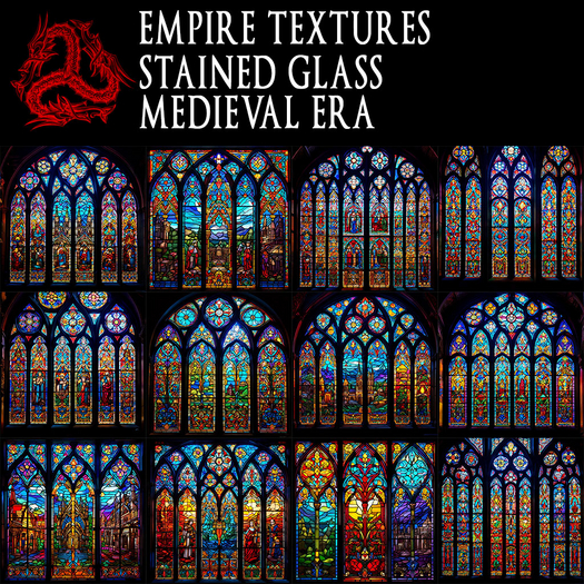 Second Life Marketplace - EMPIRE TEXTURES - stained glass medieval era