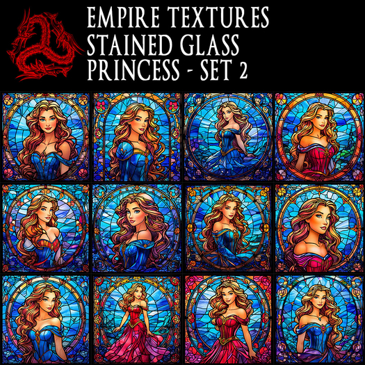 Second Life Marketplace - EMPIRE TEXTURES - stained glass princess - set 2