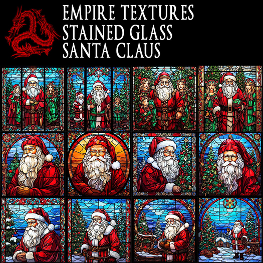Second Life Marketplace - EMPIRE TEXTURES - stained glass santa claus
