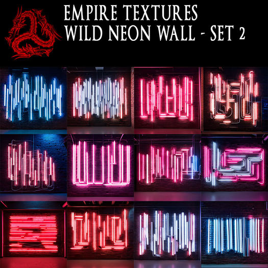 Second Life Marketplace - EMPIRE TEXTURES - wild neon wall - set 2