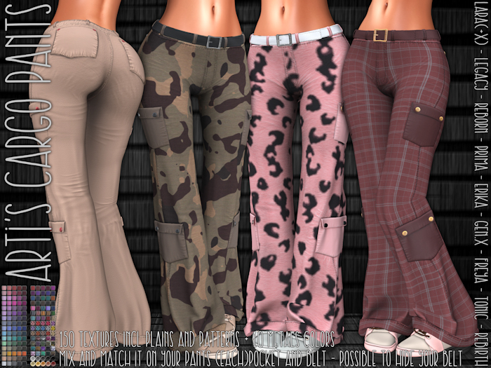 Second Life Marketplace - [ARTi'S] Cargo Pants - 150 textures - Lara(+X ...