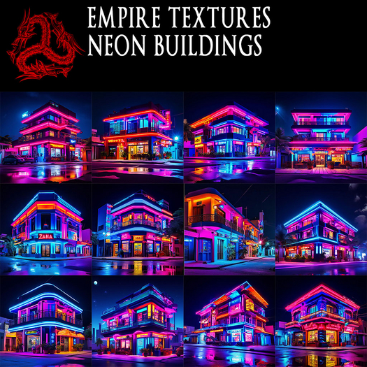 Second Life Marketplace - EMPIRE TEXTURES - neon buildings