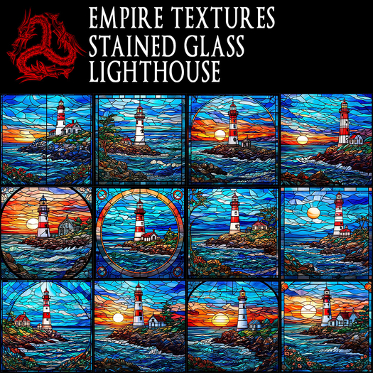 Second Life Marketplace - EMPIRE TEXTURES - stained glass lighthouse