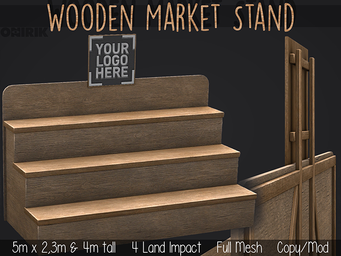Second Life Marketplace - ONIRIK - Wooden Market Stand