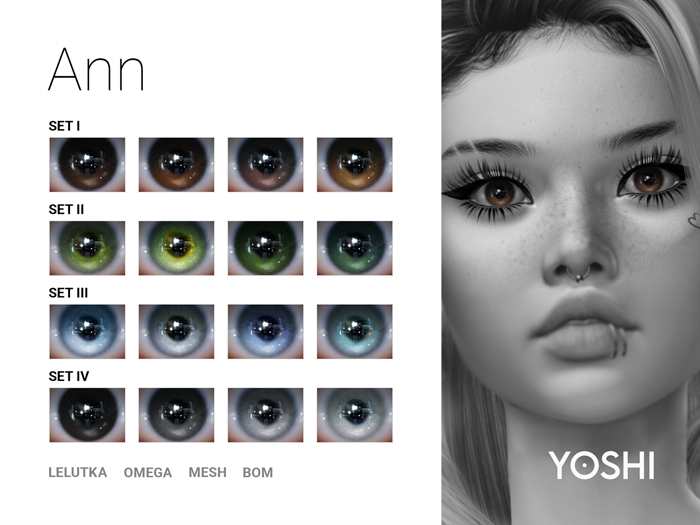 Second Life Marketplace - YOSHI - Mulitcolor eyes appliers - Ann Eyes ...