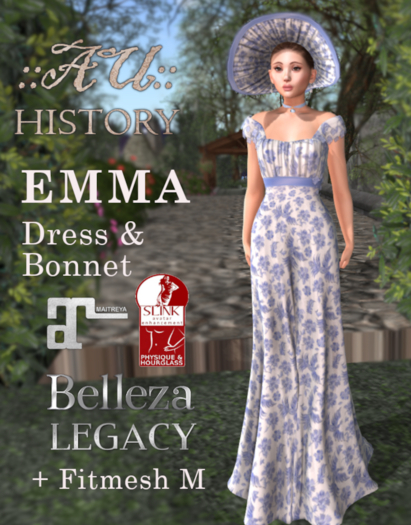 Second Life Marketplace - ::AU:: HISTORY Emma Gown & Bonnet