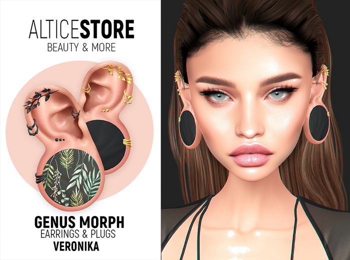 Second Life Marketplace - [ALTICE] GENUS MORPH EARRINGS & EARPLUG ...