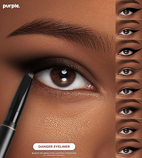 Second Life Marketplace - PURPLE - Danger Eyeliner Collection (LEL EvoX).