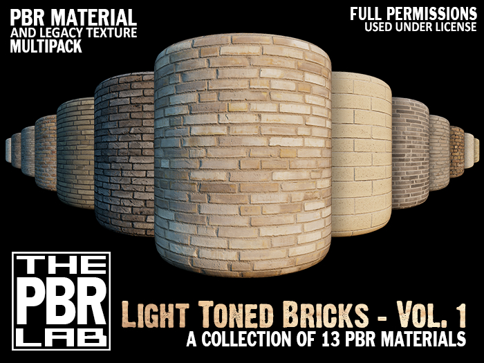 Second Life Marketplace - The PBR Lab - Light Toned Bricks Vol.1 ...