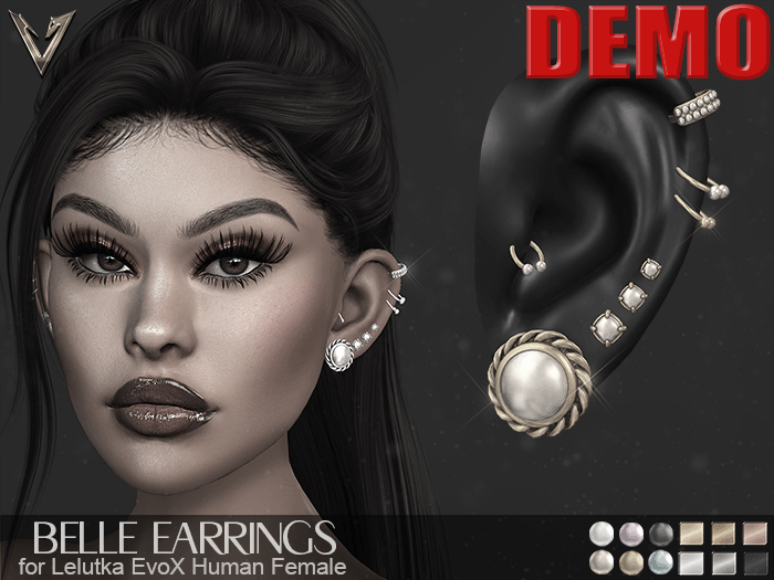 Second Life Marketplace - [VIPERA] DEMO Belle Earrings (EvoX)