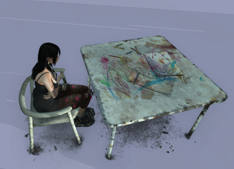 Second Life Marketplace - DRD asylum animated chair and drawing table