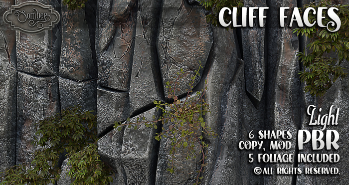 Second Life Marketplace - PBR Cliff Face Light Privacy Walls