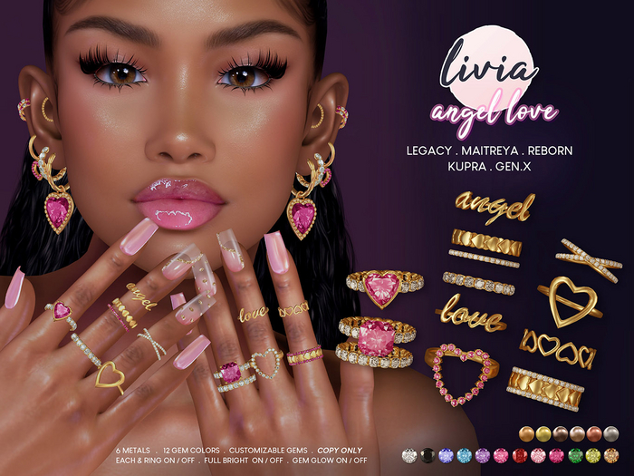 Second Life Marketplace - LIVIA Angel Love Rings