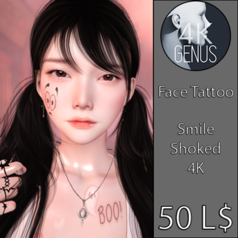 Second Life Marketplace - Face Tattoo - Smile Shoked 4K [Genus Morph 4K ...