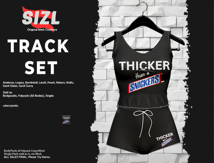 Second Life Marketplace - SIZL TRACK SET BLACK [UNPACK]