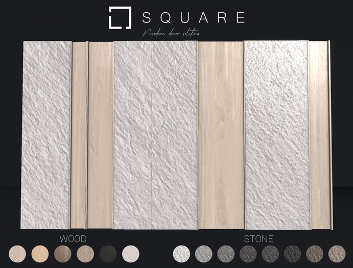 Second Life Marketplace - [ SQUARE ] - NORA Wall Panel 2 50% OFF BLACK ...