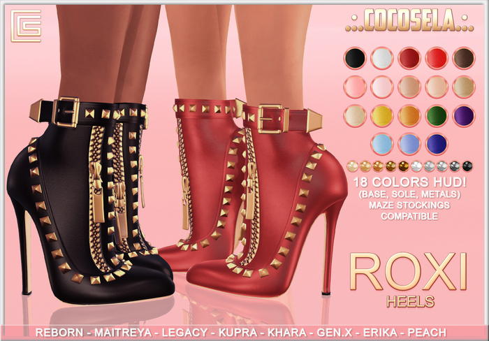 Second Life Marketplace - .:.COCOSELA.:. Roxi Heels (Reborn, Kupra ...