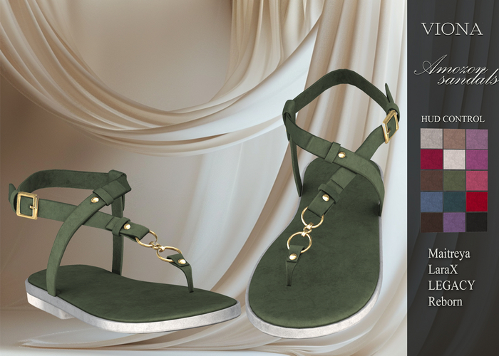 Second Life Marketplace - VIONA-Amozon Sandals -[SET]