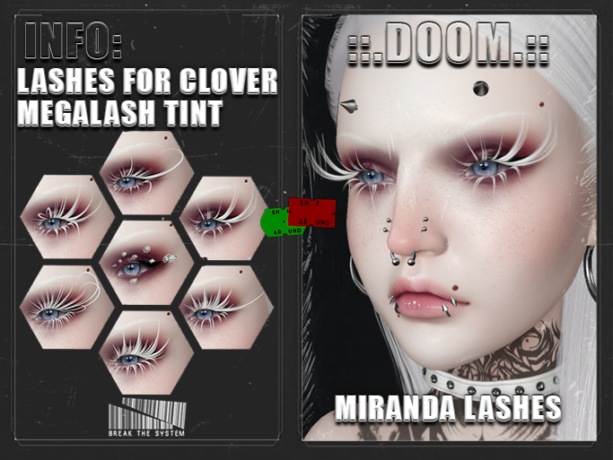 Second Life Marketplace - ::.DOOM.:: Miranda Lashes - Clover Megalash