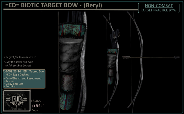Second Life Marketplace - =ED= BIOTIC TARGET BOW (Beryl) ~ [=]