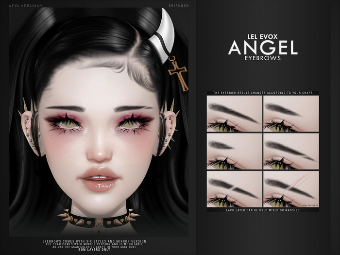 Second Life Marketplace - polarbunny. angel eyebrows. demo
