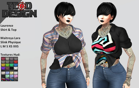 Second Life Marketplace - Shirt & Top ~ Laurence (Hud textures) ~ Mesh