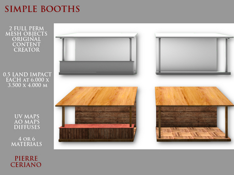 Second Life Marketplace - Simple booths - 1 LI each - 2 FULL PERM Meshes