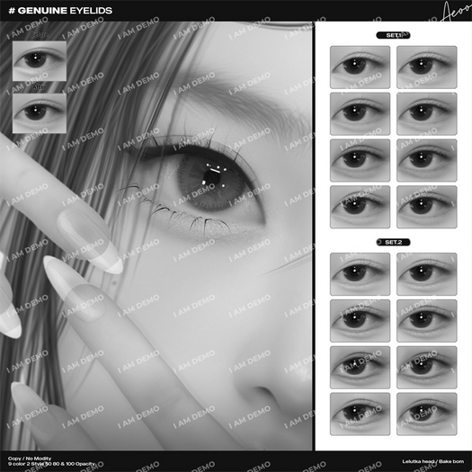 Second Life Marketplace - (DEMO) "aeoo" genuine eyelids