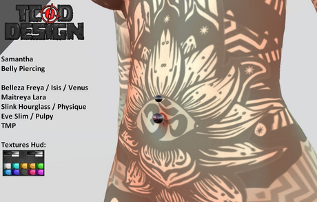 Second Life Marketplace - Belly Piercing ~ Samantha (Hud textures) DEMO ...