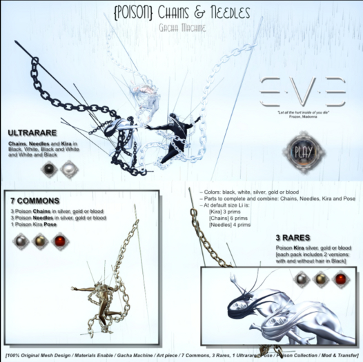 Second Life Marketplace - E.V.E Poison Chains and Needles {Kira Silver ...
