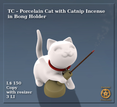 Second Life Marketplace - TC - Porcelain Cat with Catnip Incense in ...
