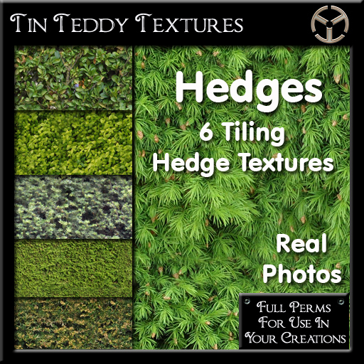 Second Life Marketplace - *Tin Teddy* Real Hedge Textures - 6 tiling ...