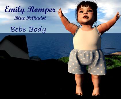 Second Life Marketplace - TrUe Art - Bebe Emily Romper (Blue Polkadot)